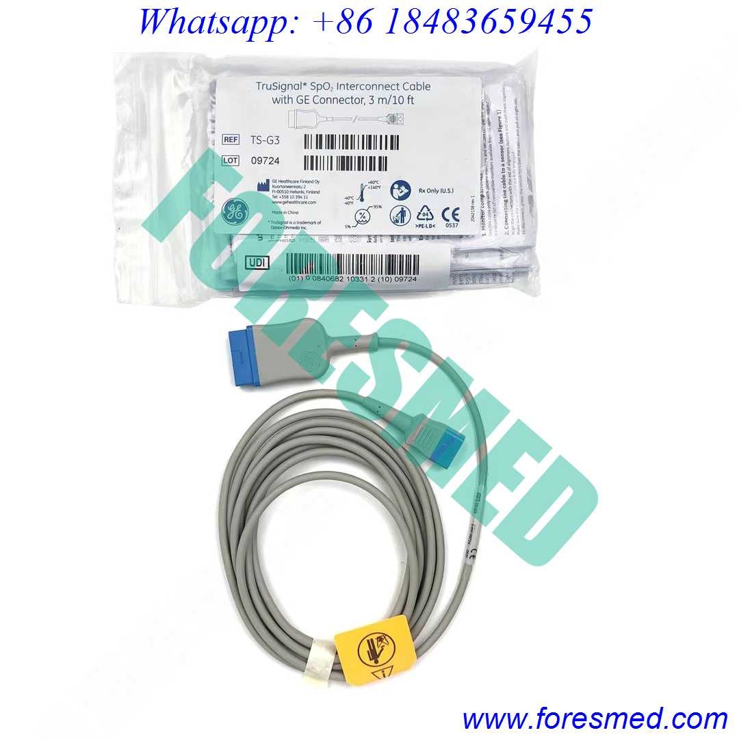 GE Original Datex-Ohmeda TruSignal sensor 3m TS-G3 SpO2 interface cable